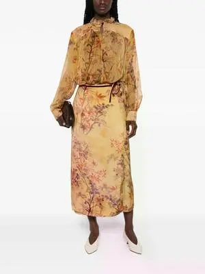 FORTE_FORTE Floral Print Ruffled Blouse - Neutrals
