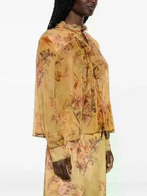 FORTE_FORTE Floral Print Ruffled Blouse
