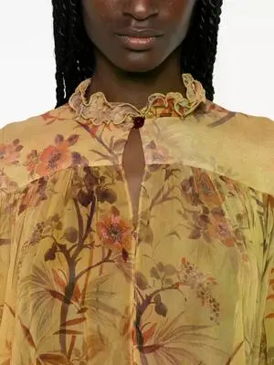 FORTE_FORTE Floral Print Ruffled Blouse