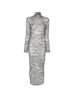 DONDUP Long-sleeved Midi Dress - Silver