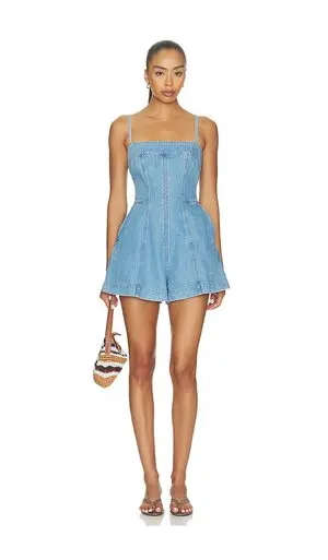 Paige Pippa Denim Romper - Blue