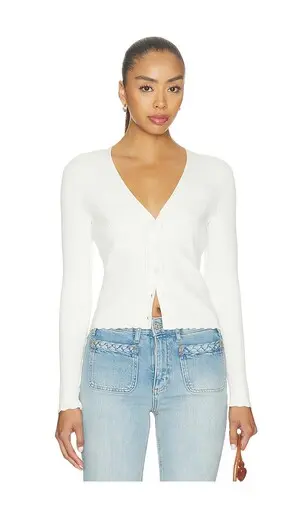 Paige Crimson Cardigan - White