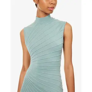 Alaïa Ray 3d Sculpt Knit-wool Midi Dress