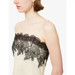 Dissh Mina Lace-trim Satin Maxi Dress