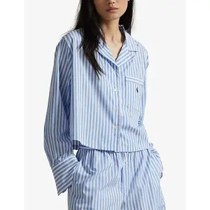 Polo Ralph Lauren Striped Logo-embroidered Cotton-poplin Pyjama Set