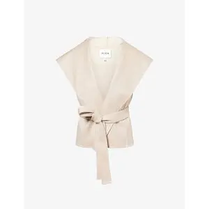 Alaïa Hooded Sleeveless Cashmere Jacket - Beige