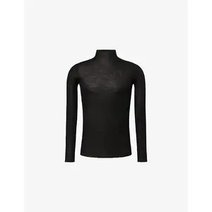Rick Owens Turtle-neck Ribbed Knit-wool Top