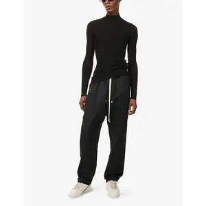 Rick Owens Turtle-neck Ribbed Knit-wool Top