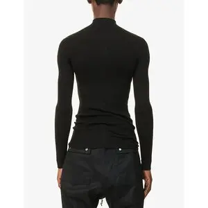 Rick Owens Turtle-neck Ribbed Knit-wool Top
