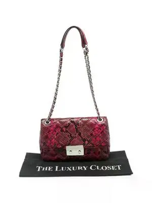 Michael Kors Tribeca Python-embossed Shoulder Bag