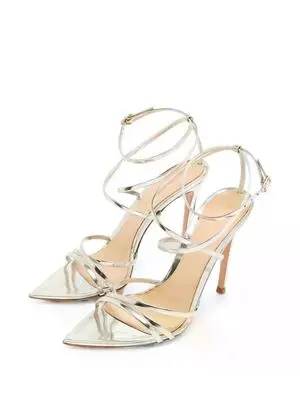 GIANVITO ROSSI Tone Leather Crossover Stiletto Sandals