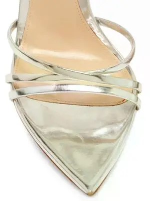GIANVITO ROSSI Tone Leather Crossover Stiletto Sandals