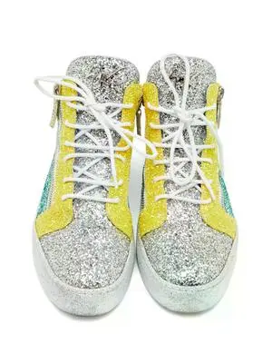 GIUSEPPE ZANOTTI Kriss Glitter-finish High Top Sneakers