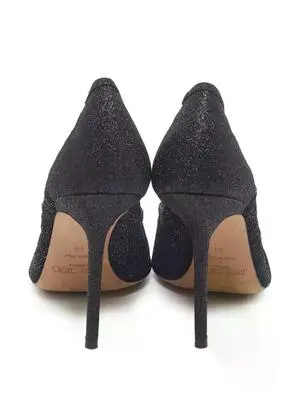 JIMMY CHOO Glitter Detail Mesh Pointed Toe Pumps