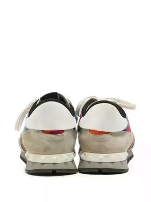 Valentino Garavani Rockrunner Camouflage Print Lace-up Sneakers - Grey