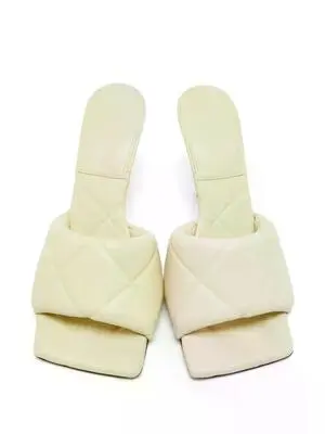 Bottega Veneta Lido Quilted Leather Heeled Sandals - Neutrals