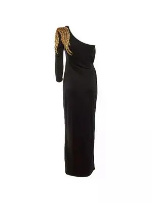Balmain Embellished One-shoulder Maxi Dress