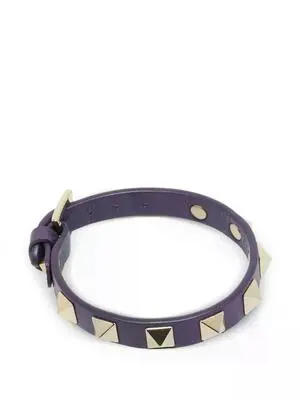 Valentino Garavani Rockstud Leather Bracelet - Purple