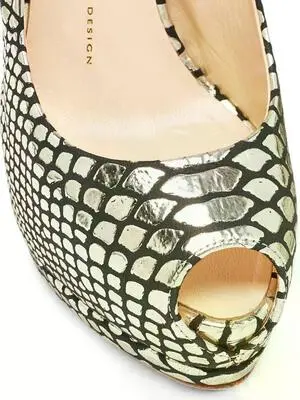 GIUSEPPE ZANOTTI Sharon Python-embossed Slingback Sandals