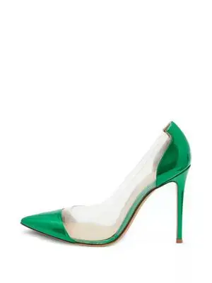 GIANVITO ROSSI Gianvito Rossi Plexi Pointed-Toe Pumps Green