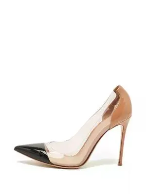 GIANVITO ROSSI Plexi Pointed-toe Pumps - Neutrals