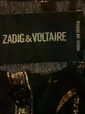 Zadig&Voltaire Ruffled Metallic Crepe Mini Dress