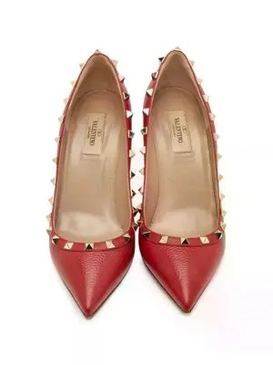 Valentino Garavani Rockstud Pointed-toe Pumps - Red