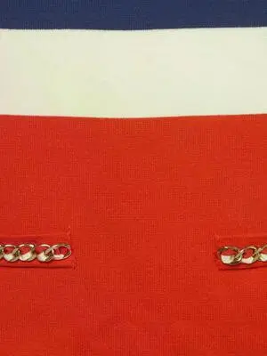 Elisabetta Franchi Colour-block Knit Dress With Chain Detailing