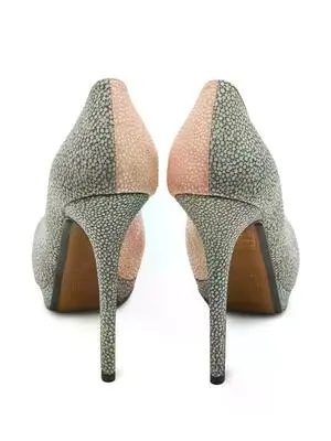 Fendi Stingray Peep-toe Stiletto Pumps - Grey