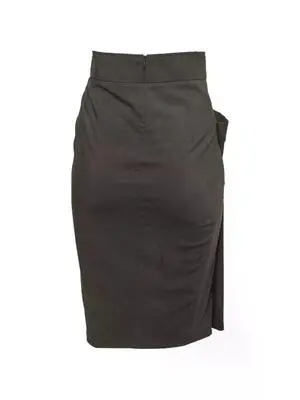 Brunello Cucinelli Wool Pencil Mini Skirt With Draped Detail