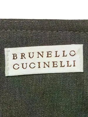 Brunello Cucinelli Wool Pencil Mini Skirt With Draped Detail