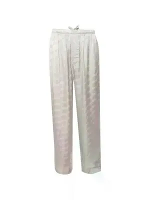 Balenciaga Monogram-pattern Pajamas Pants - Grey