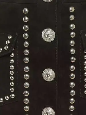 Balmain Embellished Suede Mini Skirt