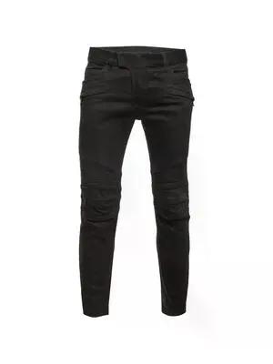 Balmain Ribbed Slim-fit Jeans - Black
