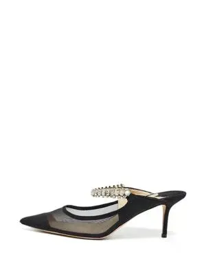 JIMMY CHOO Bing 100 Crystal-embellished Suede Pumps - Black