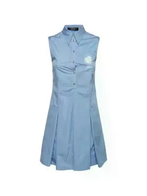 Versace Pleated Sleeveless Dress With Medusa Head Logo