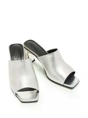 Hermès Kylie Leather Slip-on Sandals - Silver