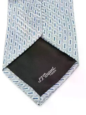 S.t. Dupont Jacquard Silk Neck Tie - Blue