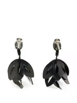 Oscar De La Renta Beaded Clip-on Earrings - Grey