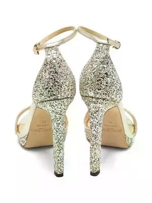 JIMMY CHOO Misty Glitter High Heel Sandals