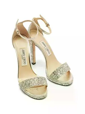 JIMMY CHOO Misty Glitter High Heel Sandals