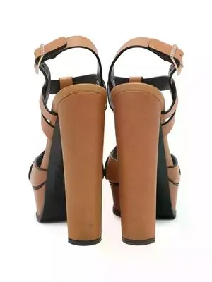 Casadei Leather Platform Sandals With Buckle Strap