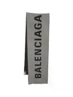 Balenciaga Logo-motif Scarf - Grey