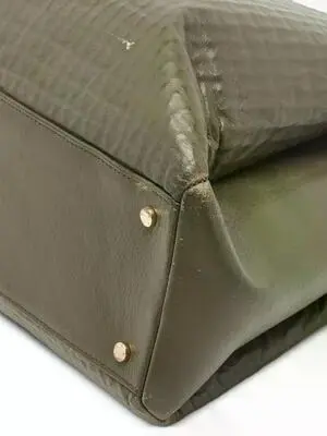AIGNER Textured Leather Tote Bag With Chain Detail