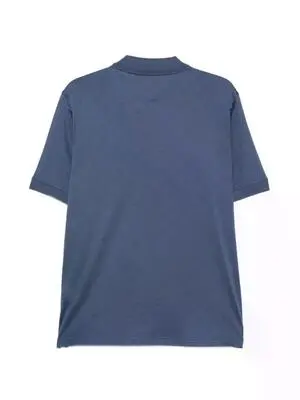 Pal Zileri Jacquard-logo Quarter-zip Polo Shirt - Blue