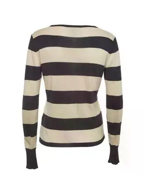 Max Mara Striped V-neck Cardigan - Neutrals