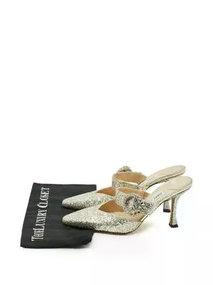 JIMMY CHOO Marta Crystal-embellished Stiletto Mules