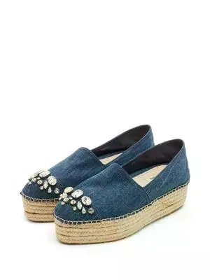 Miu Miu Embellished Platform Espadrilles