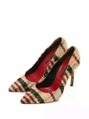 Carolina Herrera Check Tweed Pumps - Neutrals