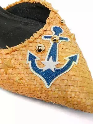 Dolce & Gabbana Woven Anchor-patch Slingback Flat Pumps